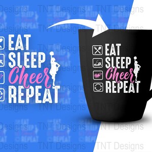 Eat Sleep Cheer Repeat Digital Png File, Instant Download, Funny Cheer ...