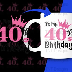 It's My 40th Birthday Digital Png File, Instant Download, 40 Years Old ...