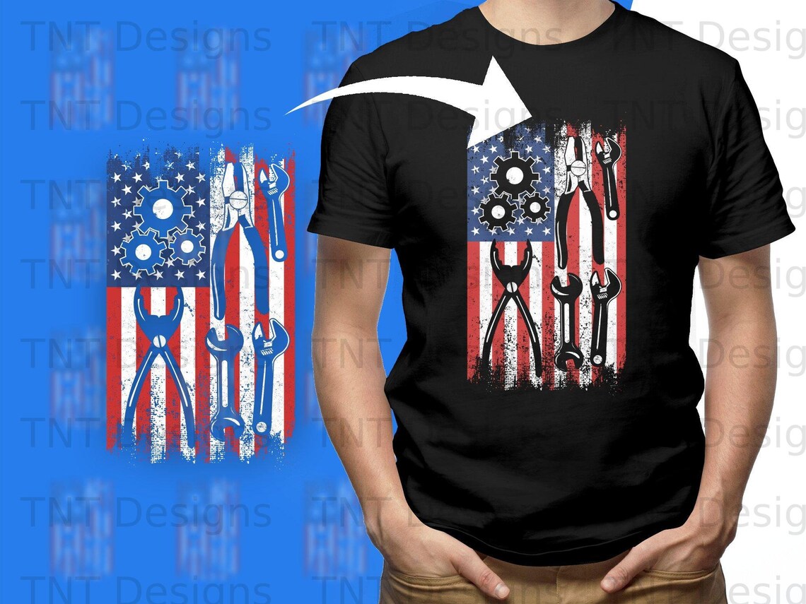 American Flag Mechanic Digital Png File Instant Download, Patriotic ...
