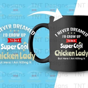 Super Cool Chicken Lady Digital Png File, Instant Download, Chicken Png ...