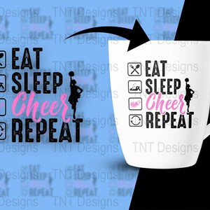 Eat Sleep Cheer Repeat Digital Png File, Instant Download, Cheerleading ...
