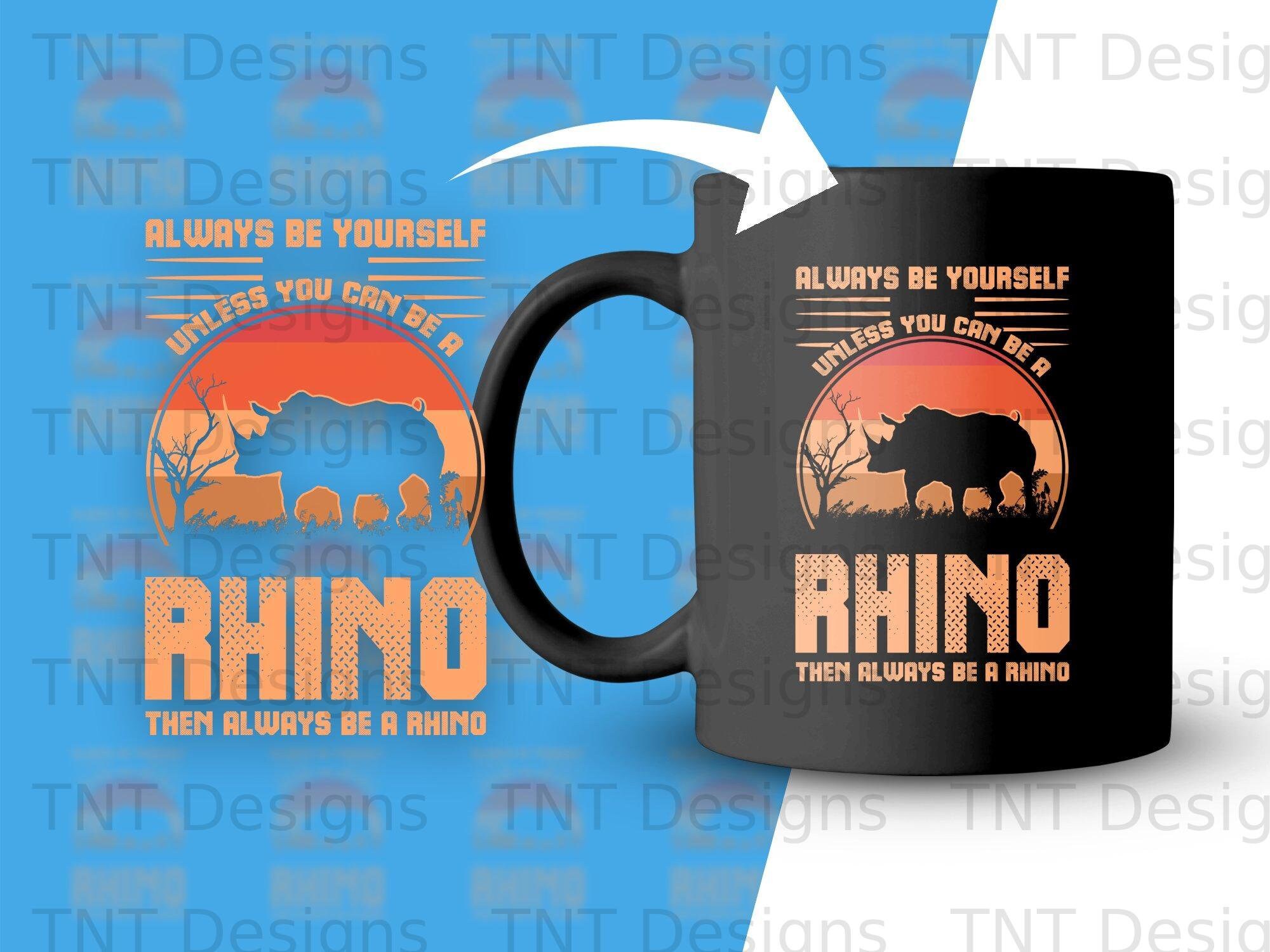 Vintage Rhino Digital Png File, Instant Download, Always Be Yourself ...