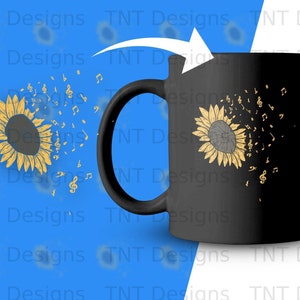 Sunflower Music Notes Digital Png File, Instant Download, Music Lover T ...