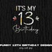 It's My 13th Birthday Digital Png File, Instant Download, 13 Years Old ...