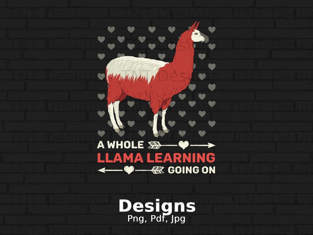 A Whole Llama Learning Going on Digital Png File, Instant Download ...