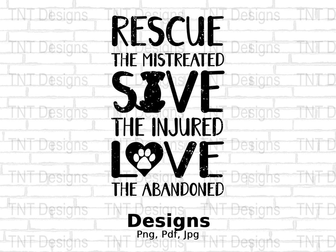 Rescue Dog Sayings Digital Png File, Instant Download, Rescue Dog ...
