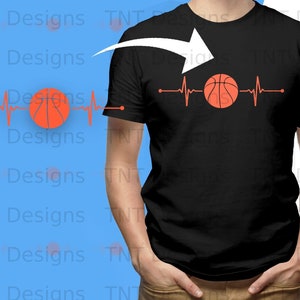 Basketball Heart Beat Digital Png File Instant Download, Basketball T ...
