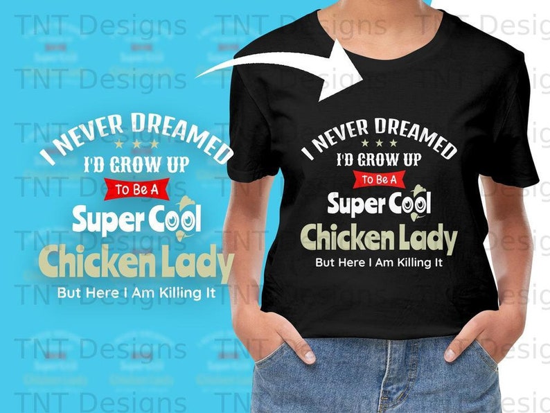 Super Cool Chicken Lady Digital Png File, Instant Download, Chicken Png ...