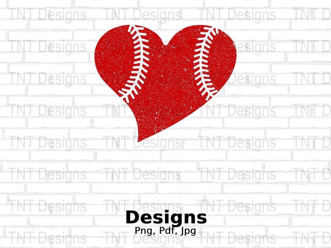 Baseball Heart Digital Png File, Instant Download, Heart Shaped ...