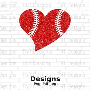 Baseball Heart Digital Png File, Instant Download, Heart Shaped ...