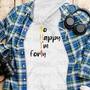 So Happy I'm Forty Digital Png File, Instant Download, Funny 40th ...
