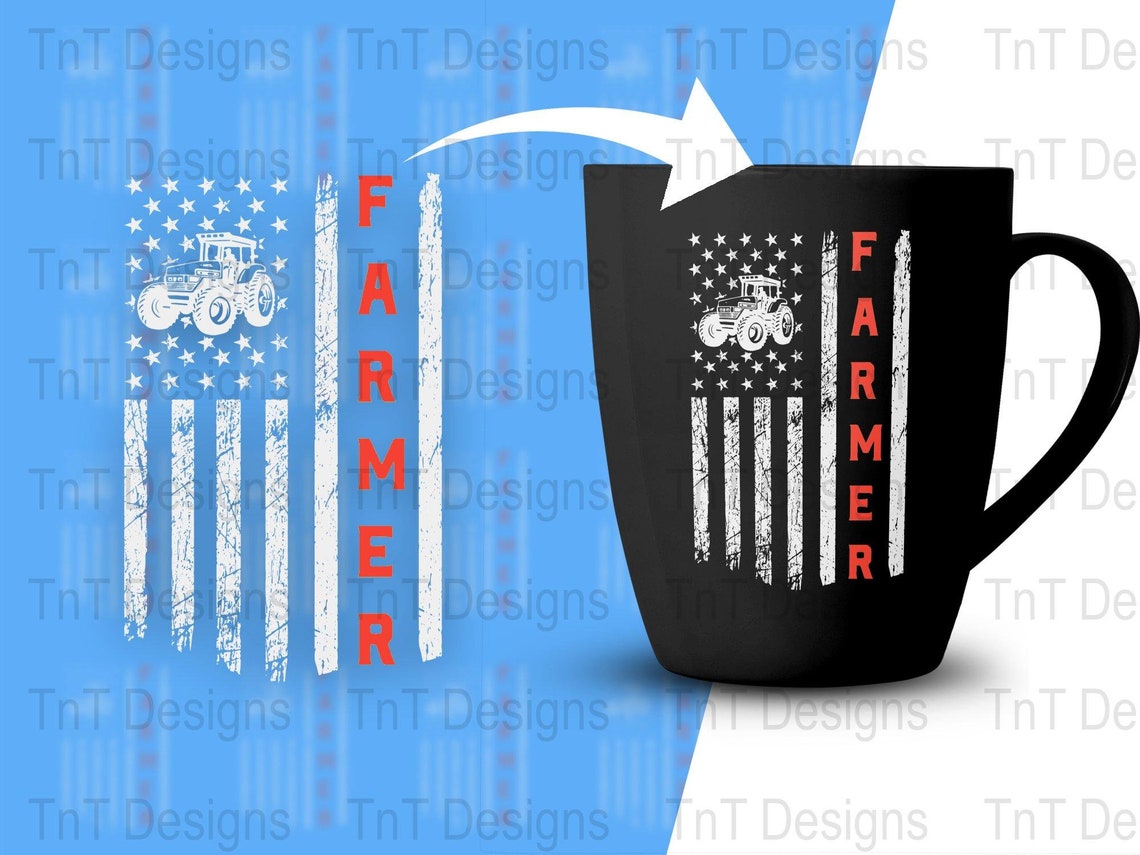Farmer US Flag Tractor Digital Png File, Instant Download, American ...