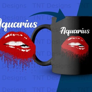Aquarius Lips Digital Png File, Instant Download, Aquarius Girl Png ...