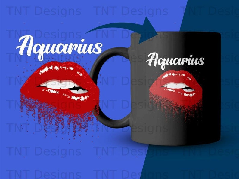 Aquarius Lips Digital Png File Instant Download Aquarius Girl - Etsy