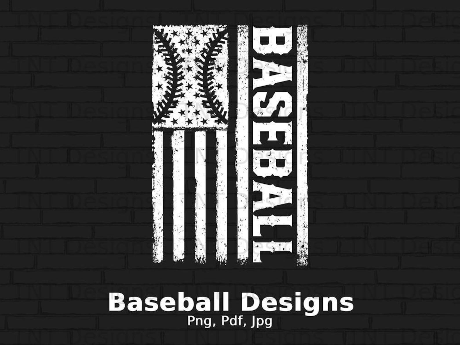 Distressed Baseball USA Flag Digital Png File, Instant Download ...