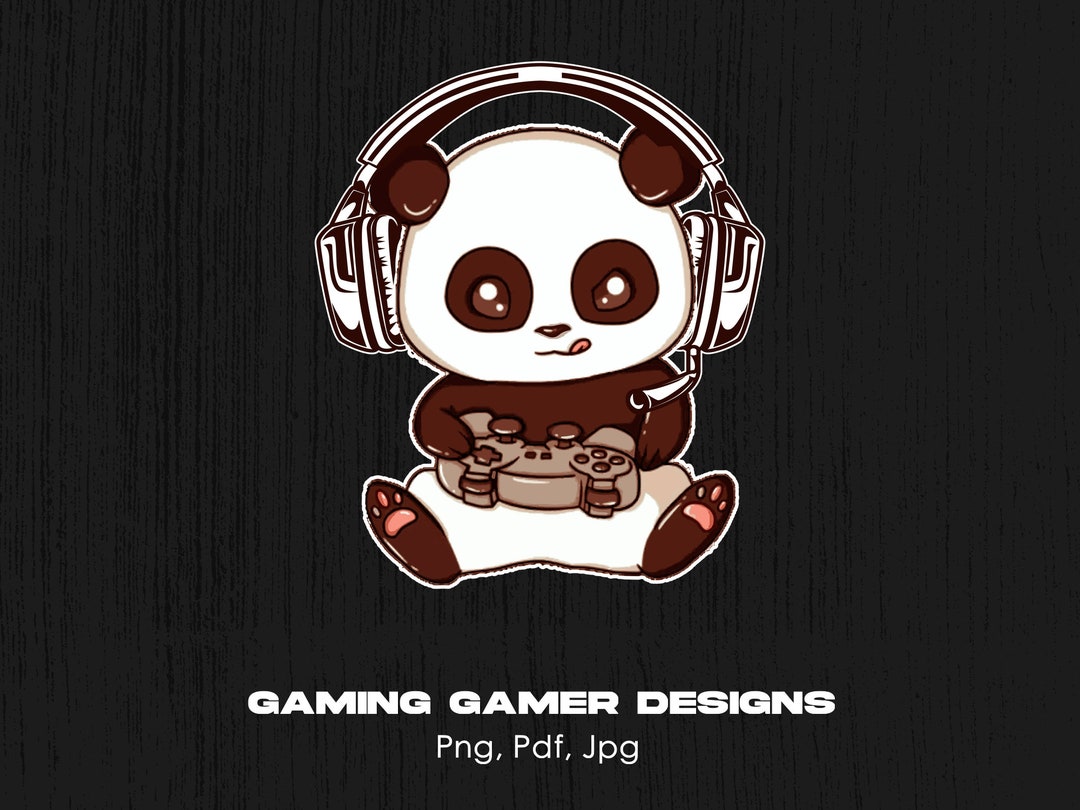 Panda Gamer Digital Png File, Instant Download, Gamer Tshirt Design ...