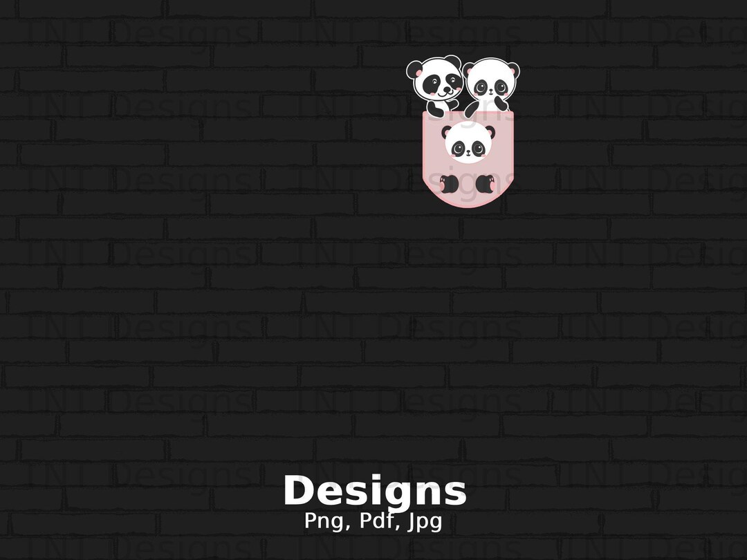 Pocket Panda Digital Png File, Instant Download, Panda T-shirt Design ...