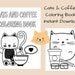 Cats and Coffee Printable Coloring Book, Cat Coloring Sheets, Kitten ...