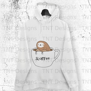Sloffee Funny Coffee Lover Sloth Digital Png File, Instant Download ...