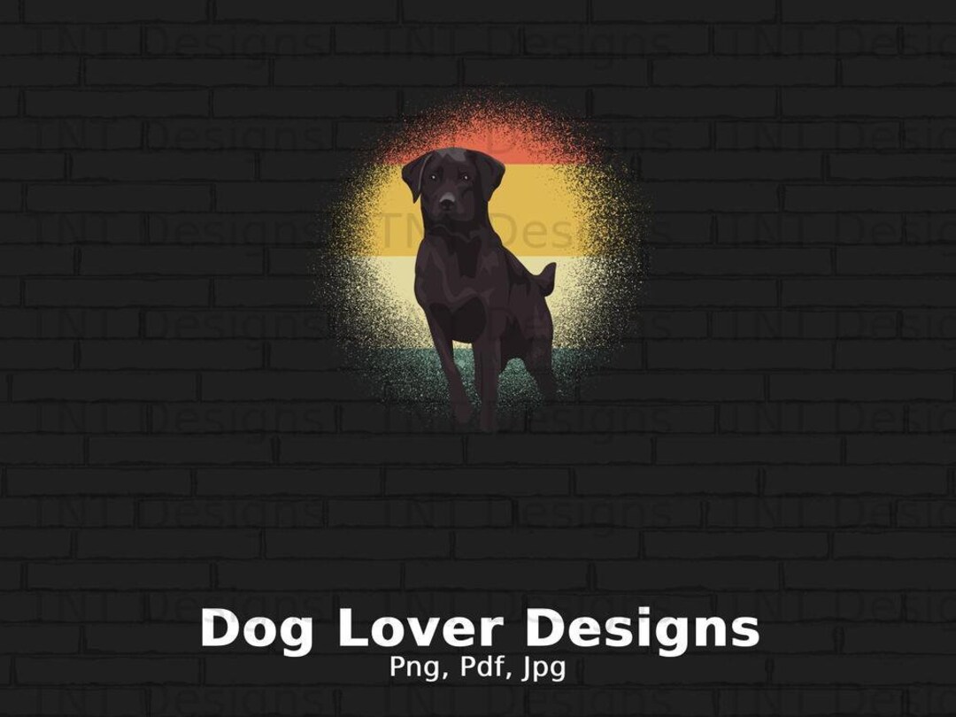 Vintage Black Lab Digital Png File Instant Download, Dog Tshirt Design ...