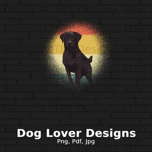 Vintage Black Lab Digital Png File Instant Download, Dog Tshirt Design ...