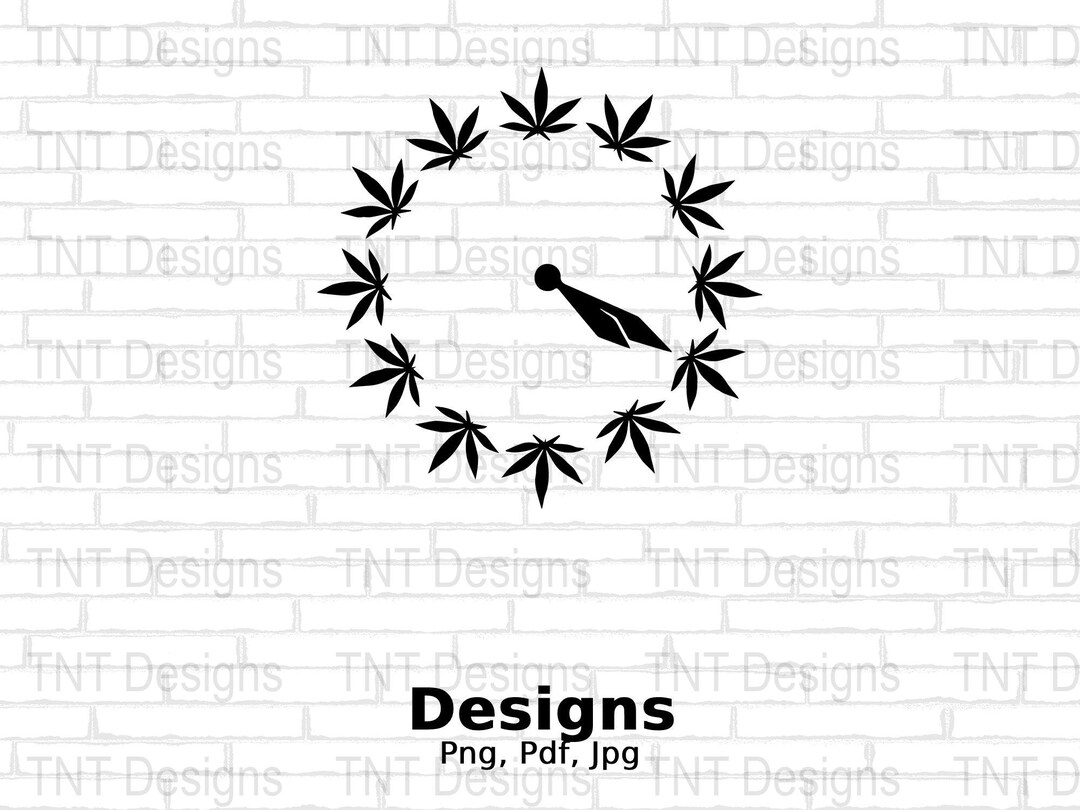 Weed Leaf Clock 4:20 Digital Png File, Instant Download, Funny Stoner ...