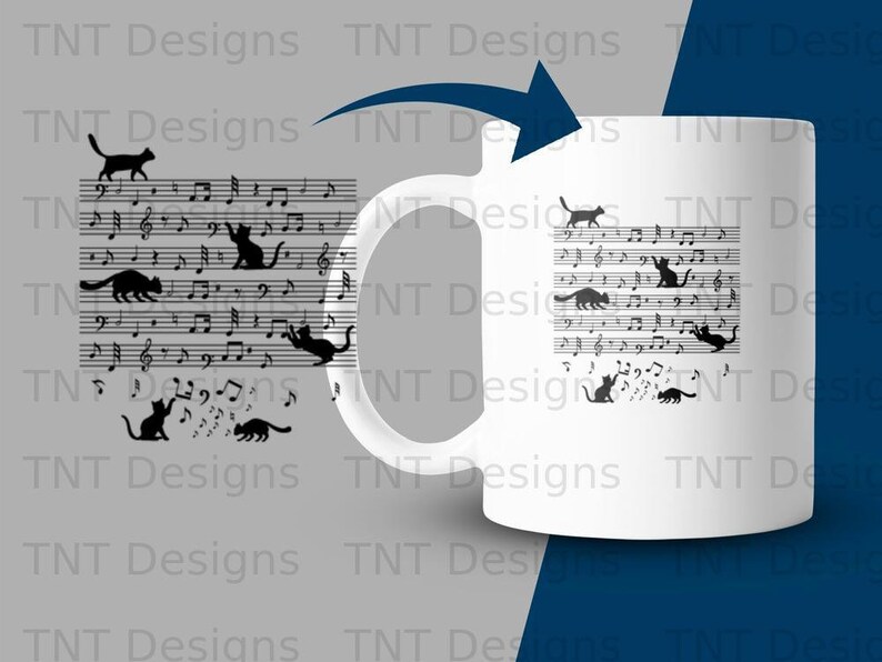 Funny Cats Music Musical Notes Digital Png File Instant - Etsy