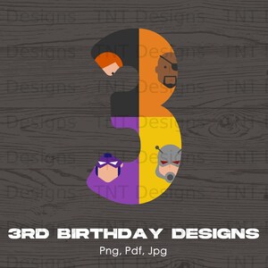 3rd Birthday Party Turning 3 Digital Png File, Instant Download ...
