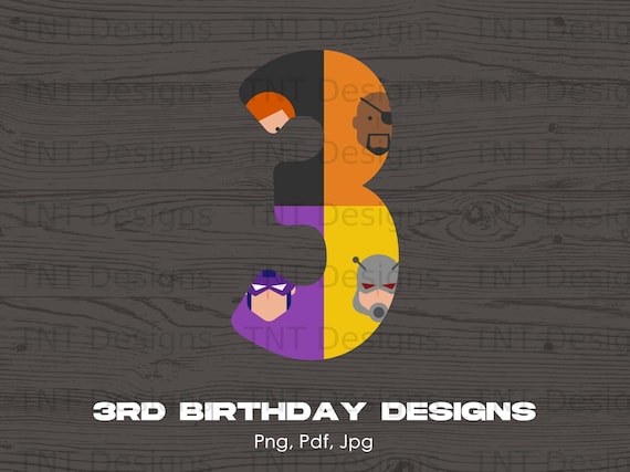 3rd Birthday Party Turning 3 Digital Png Design File Instant - Etsy
