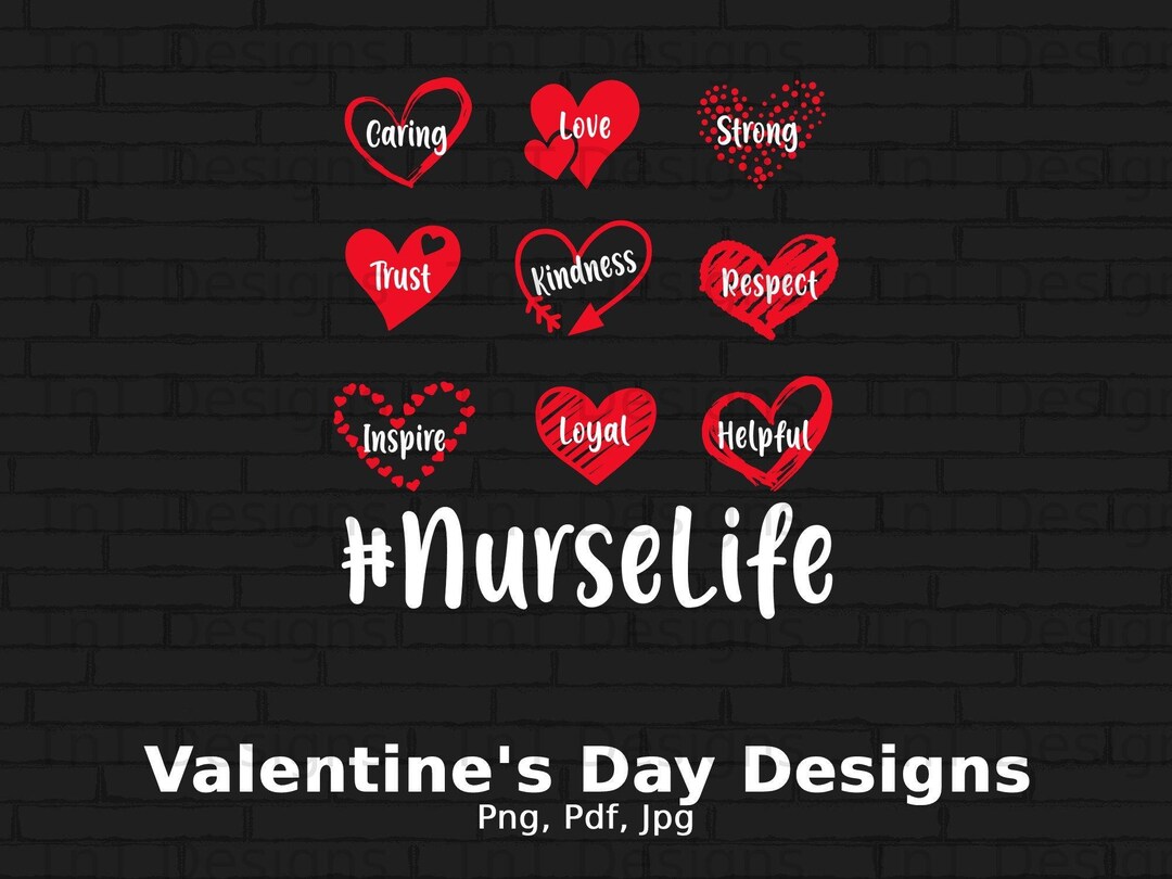 Nurselife Valentines Digital Png File Download, Valentine Nurse Png ...