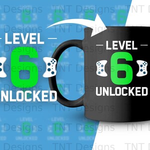 Level 6 Unlocked Digital Png File Instant Download, Video Game 6th ...