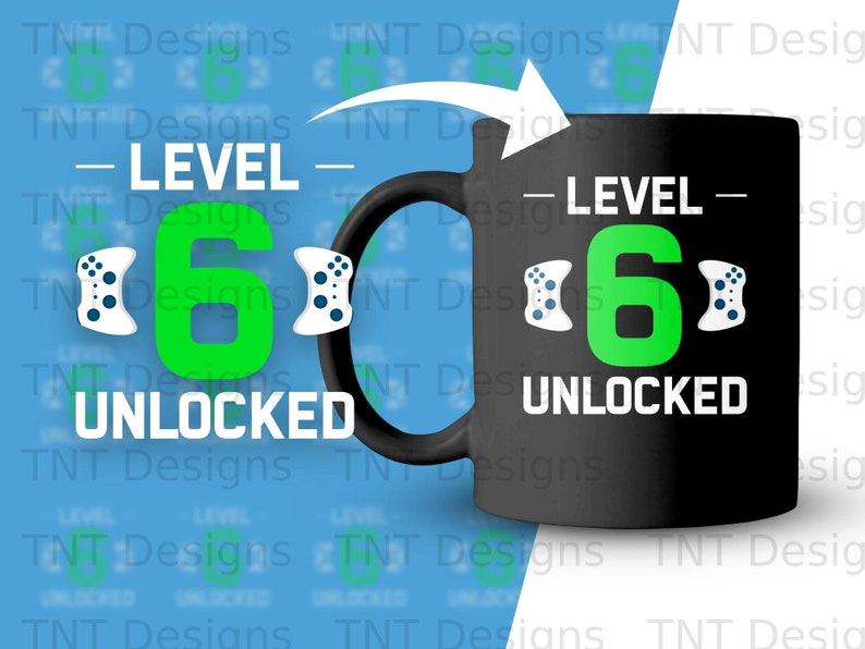 Level 6 Unlocked Digital Png File Instant Download Video Game - Etsy