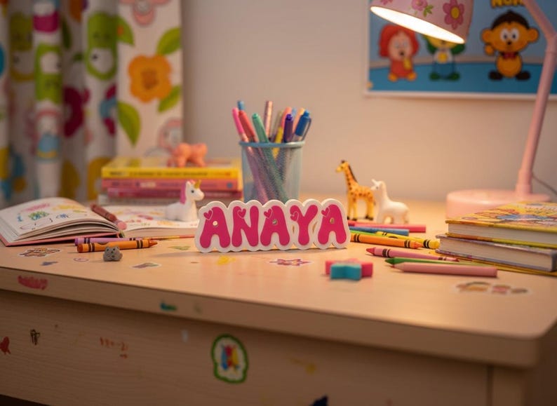 Custom 3D Printed Name Sign • Nursery Decor • Kids Room Shelf Sign ...