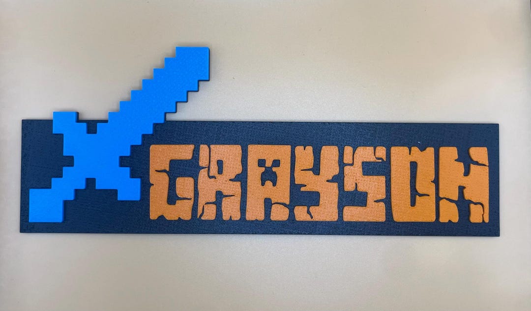 Inspired by Minecraft-kids Door Sign-kids Name Sign-birthday Gift-kids ...