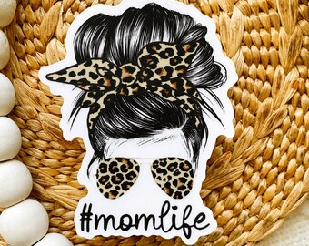 Mom Life Messy Bun Stickers - Etsy