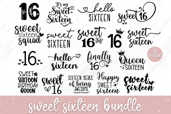 Sweet Sixteen Svg 16th Birthday Svg Birthday Queen Svg 16 - Etsy