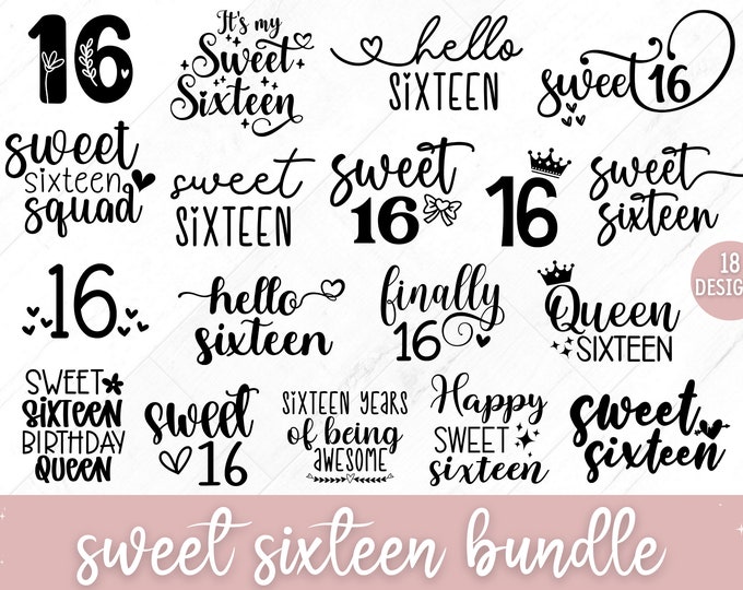 Custom Sweet 16 Party Logo 30 Invitations Sweet Sixteen - Etsy