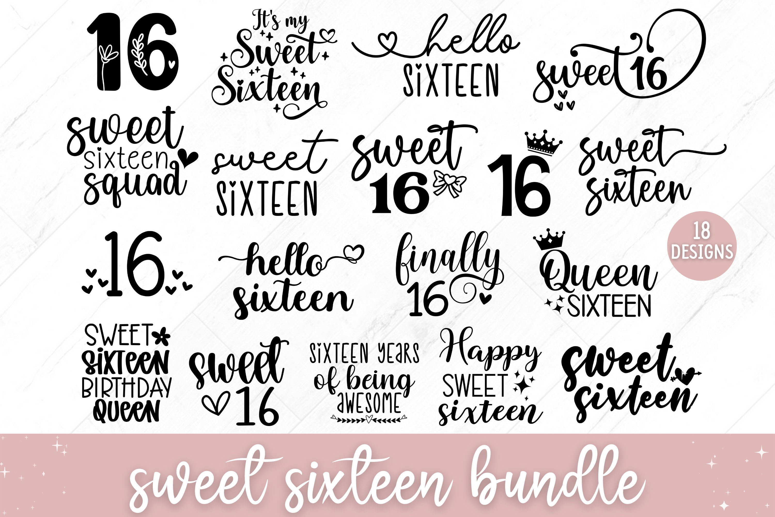 Sweet Sixteen Svg 16th Birthday Svg Birthday Queen Svg 16 Etsy