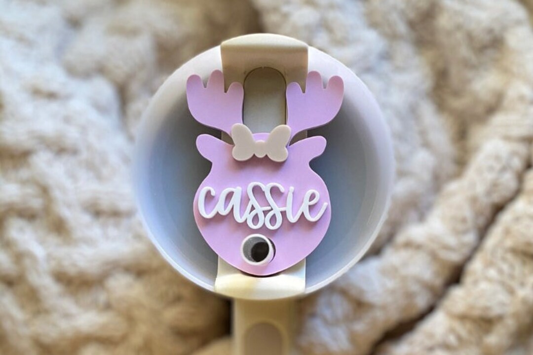 Reindeer Tumbler Tag Stanley Name Plate Tumbler Tag - Etsy