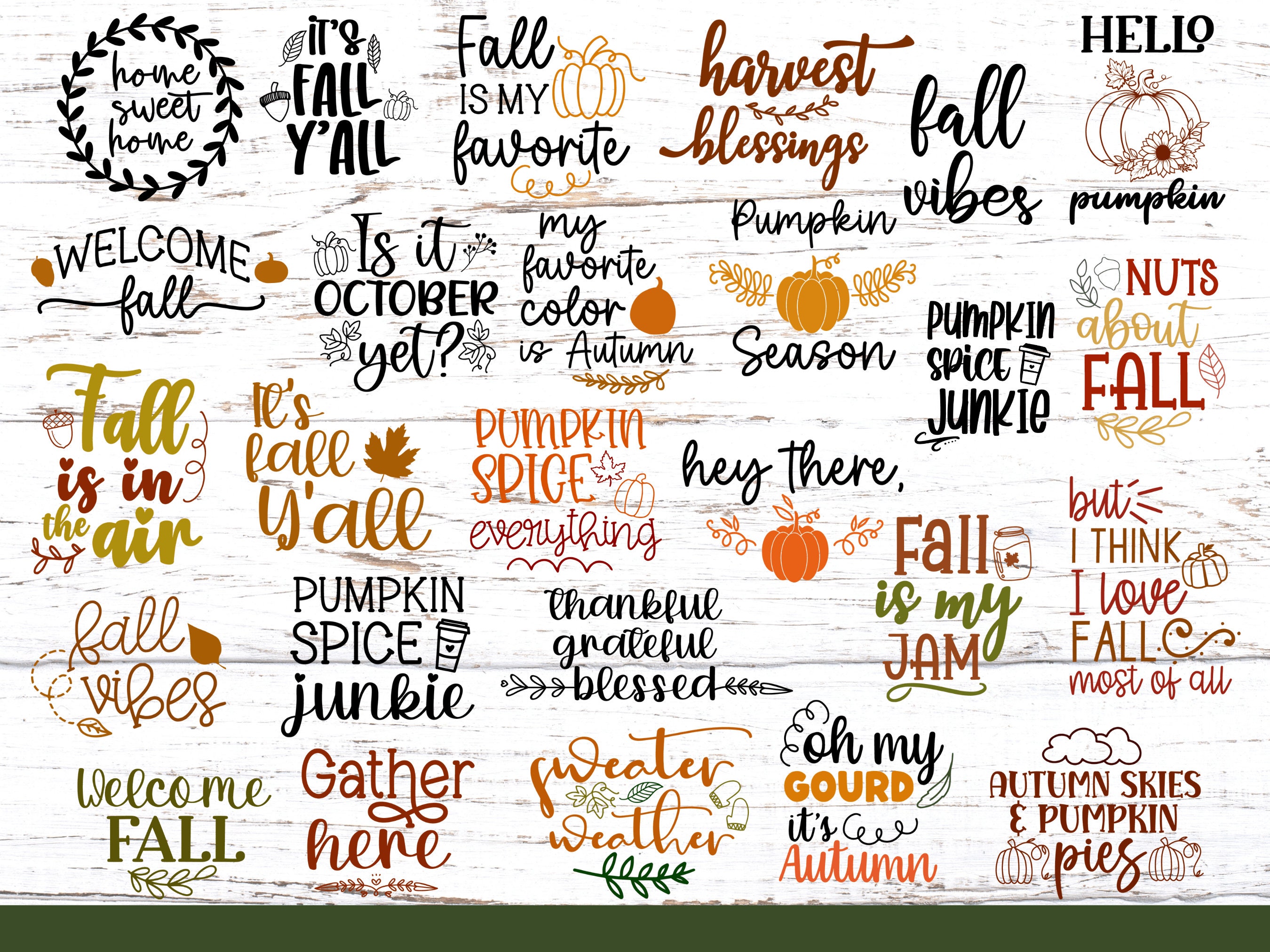 Fall Svg Bundle Fall Decor Svg Fall Svg Designs Fall - Etsy
