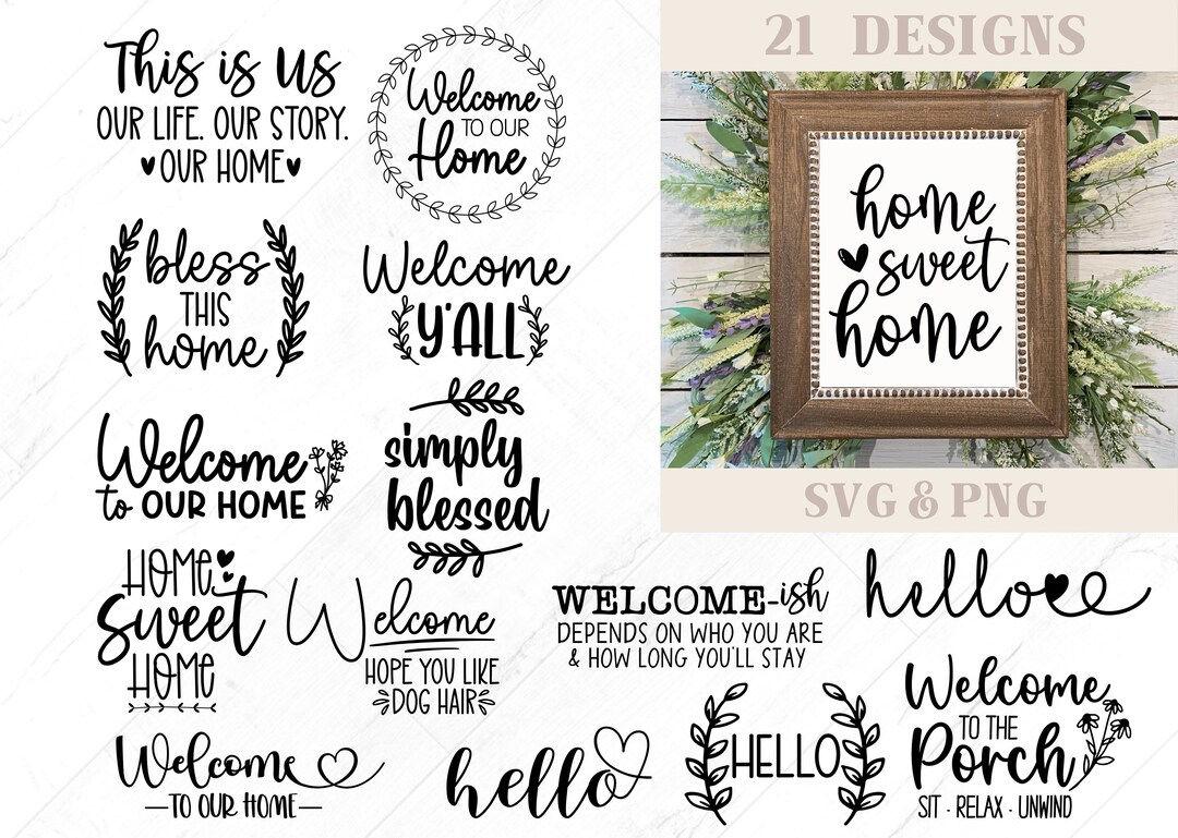 Welcome Svg Bundle Welcome Sign Svg Door Sign Svg Hello - Etsy Hong Kong