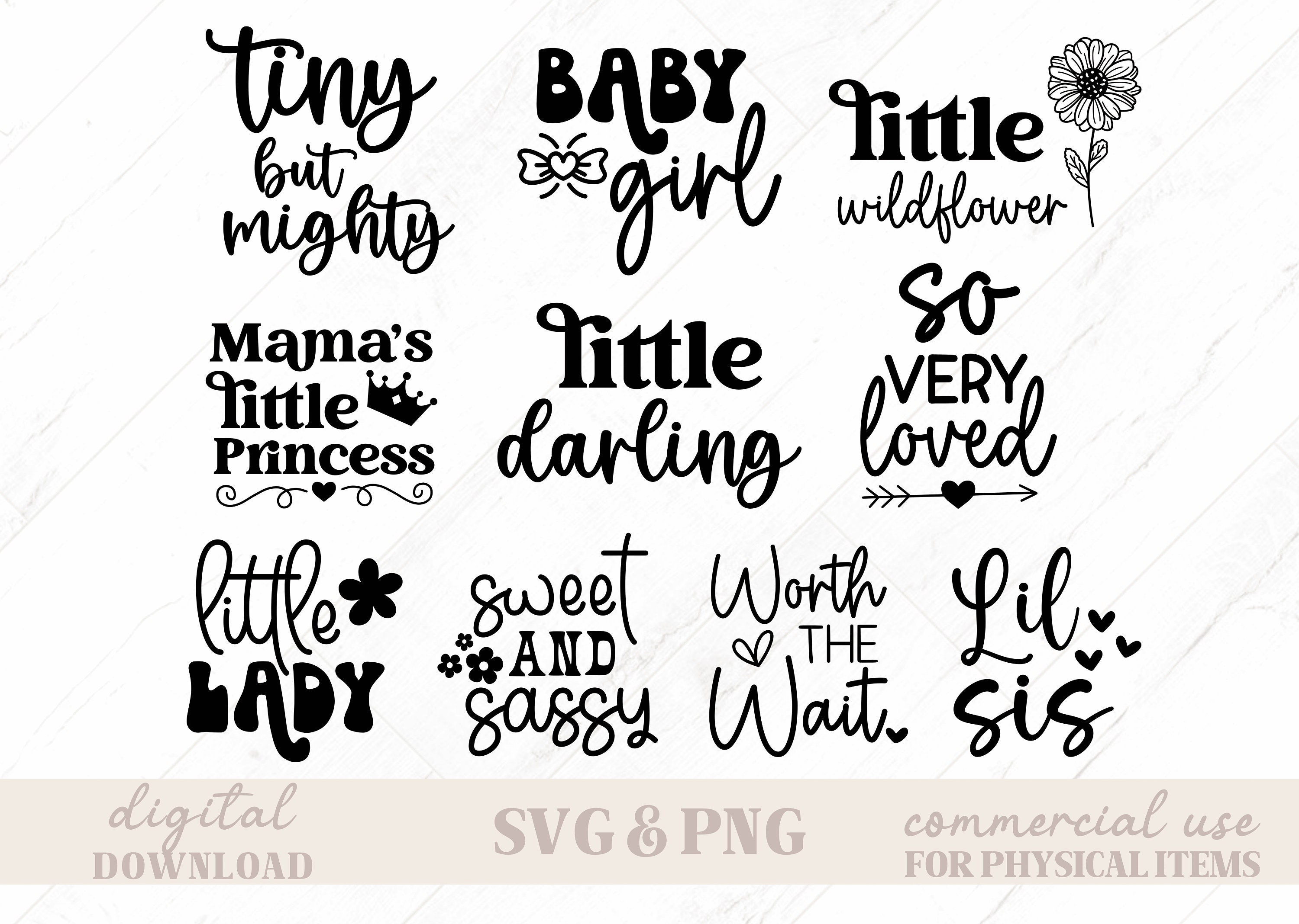 Baby Girl Svg Bundle Newborn Svg Baby Onesie Svg Little | Etsy