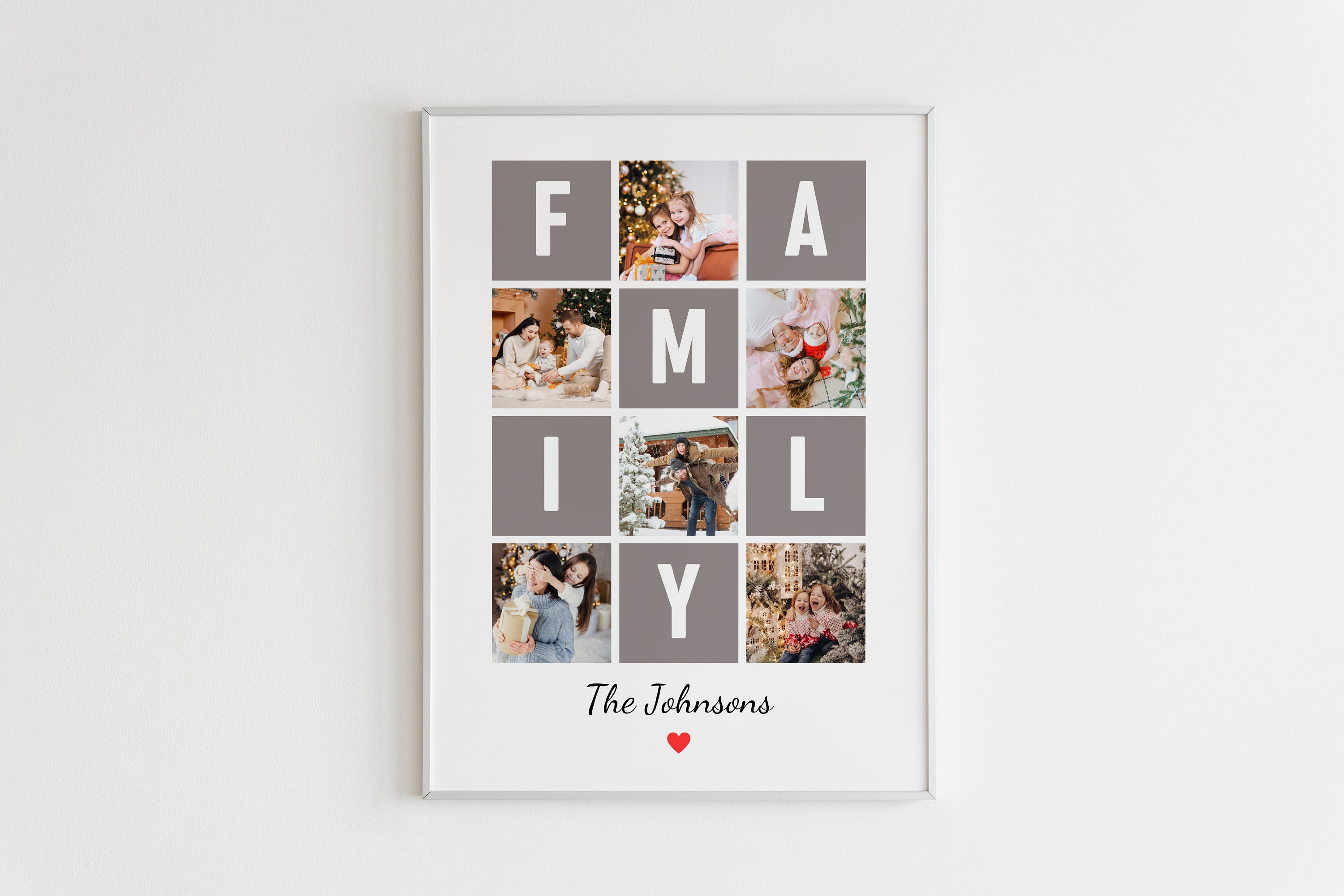Family Photo Collage Template for Canva, Photography Collage Template ...