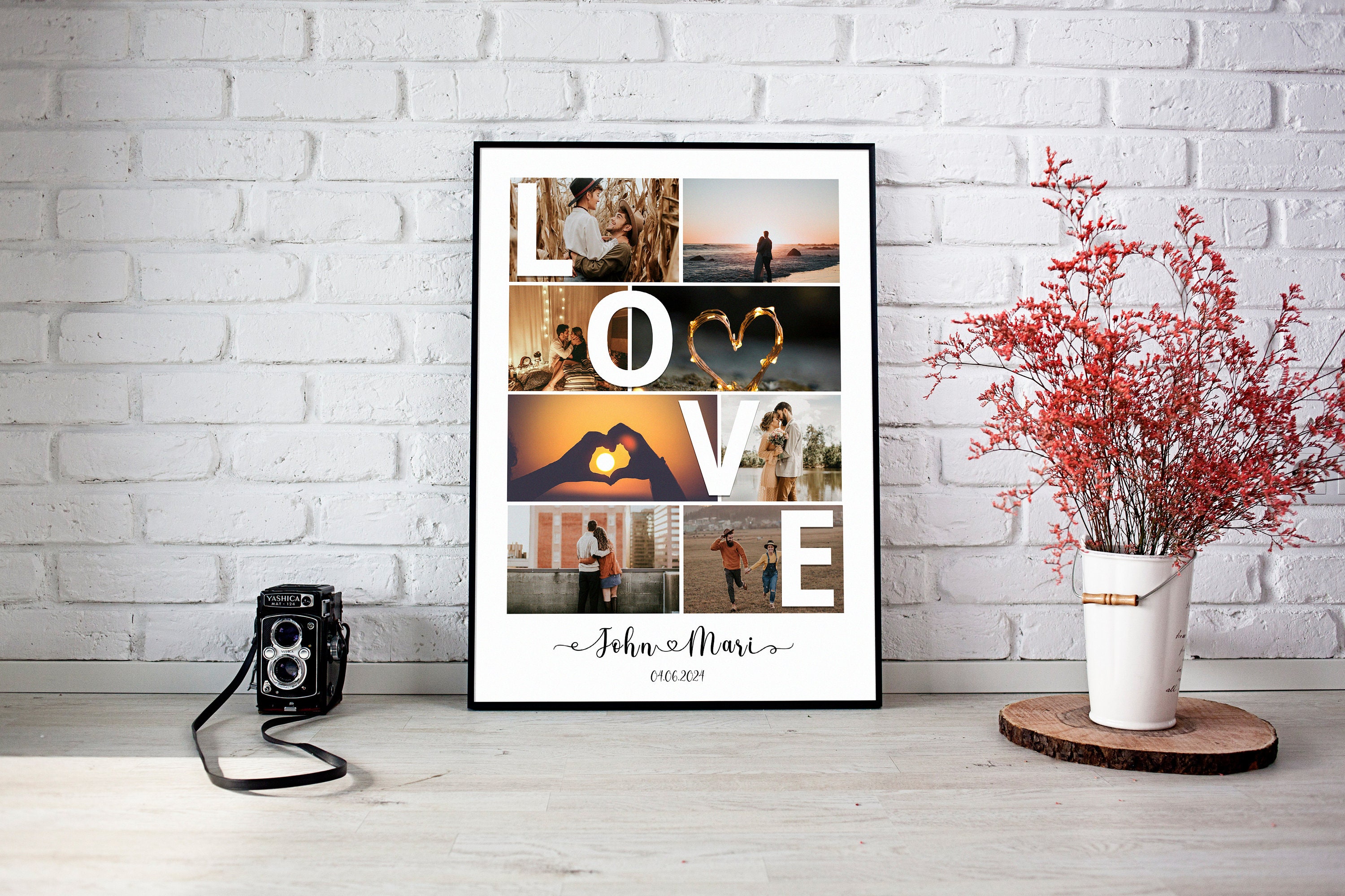 Couple Photo Collage, Personalized Collage, Love Photo Collage, Couple ...