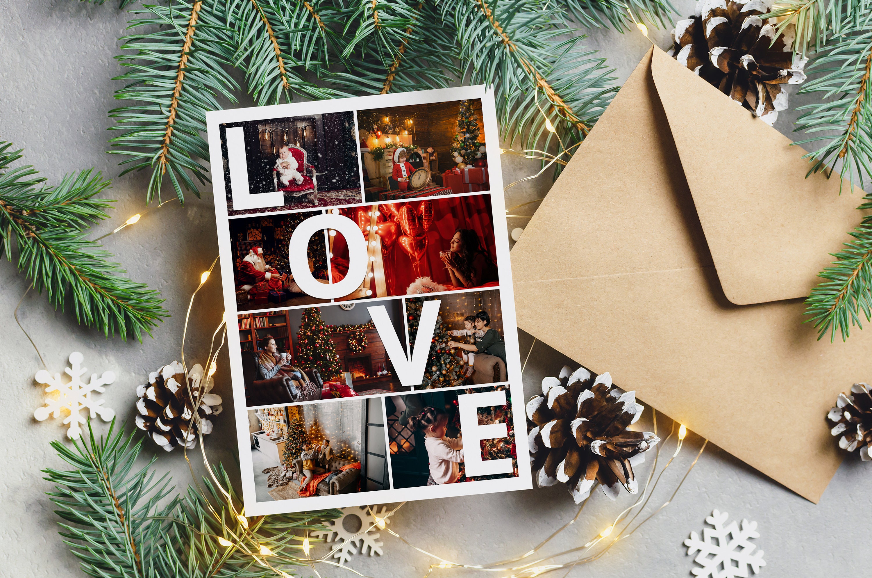 Love Collage Photo Template for Canva, Photography Collage Template ...