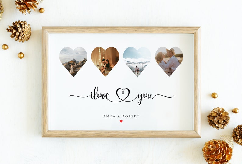 Love Couple Photo Collage Template for Canva, Personalized Couple Photo ...