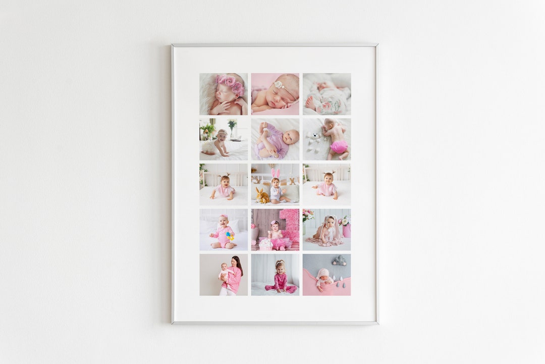 Custom Minimalistic Photo Collage Template for Canva, Personalized ...