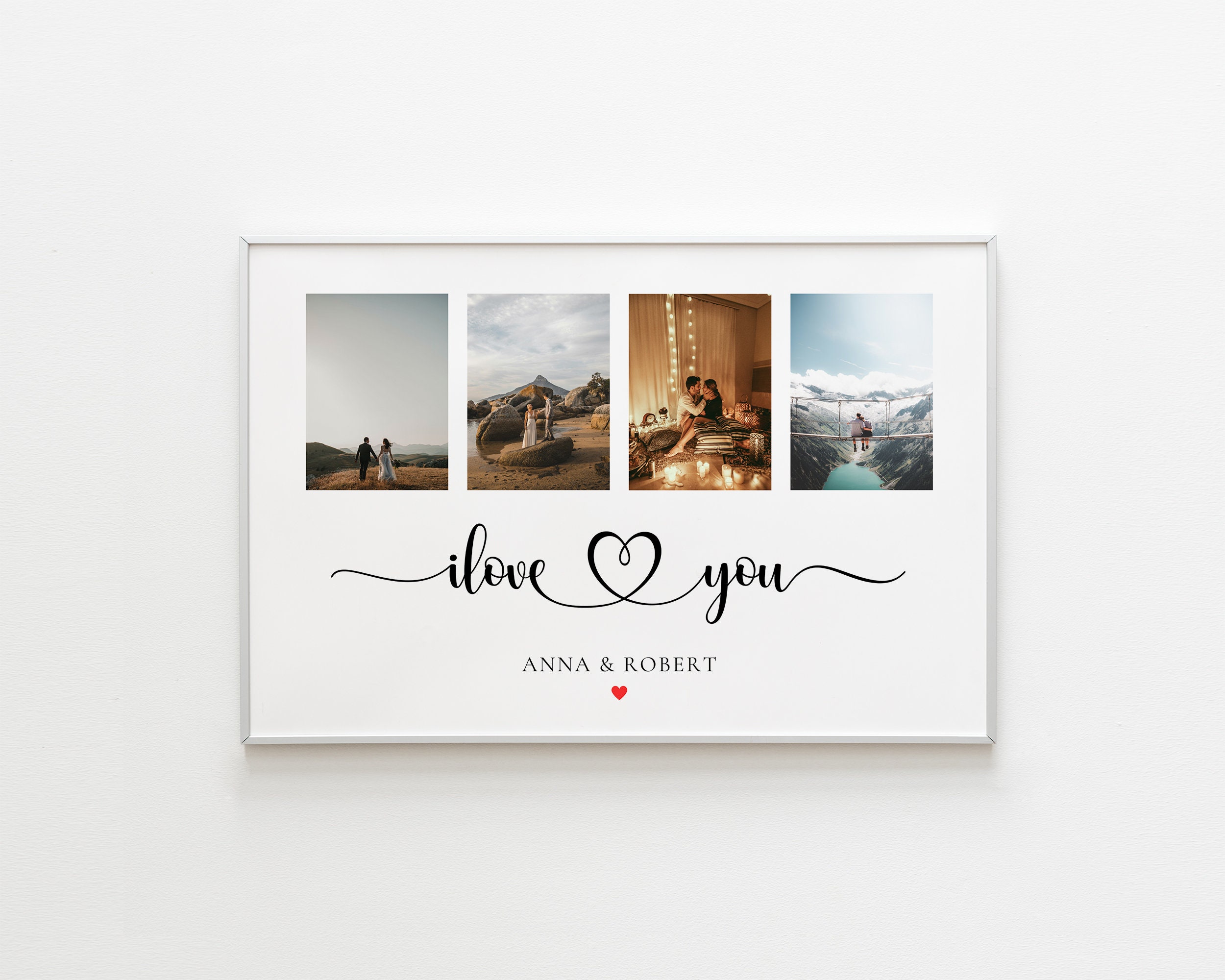 Love Couple Photo Collage Template for Canva, Personalized Couple Photo ...