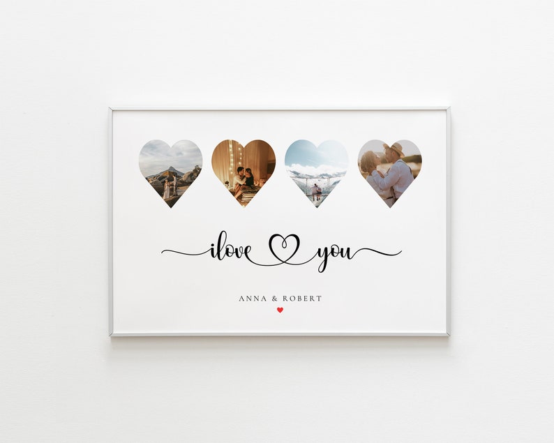 Love Couple Photo Collage Template for Canva, Personalized Couple Photo ...