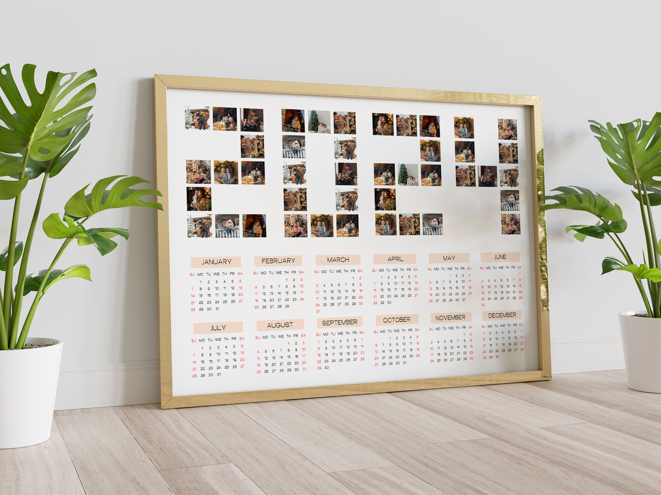 2024 Photo Calendar Template for Canva, One Page Printable, Photography ...